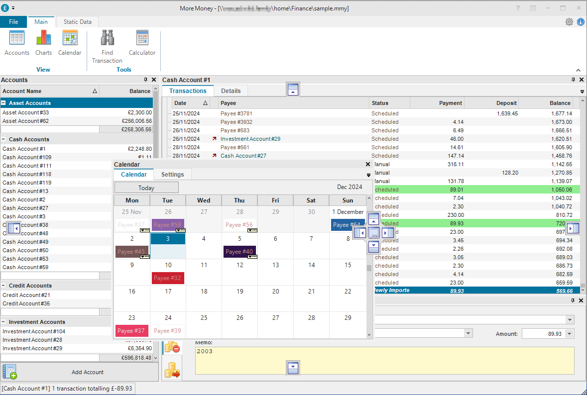 Maxim Money - Personal Finance software for Windows